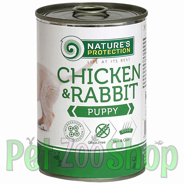 Nature’s Protection Konzerva hrana za štence Puppy Piletina i Zečetina 400g