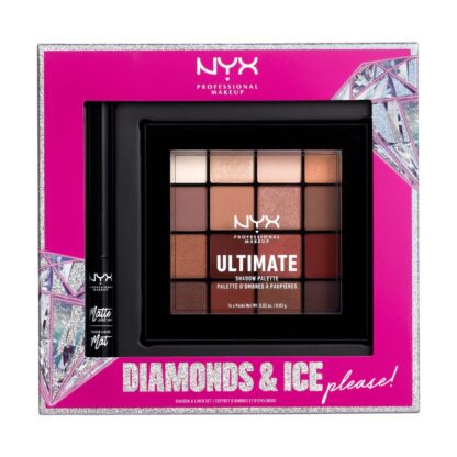 Set paleta senki i mat ajlajner NYX Professional Makeup Diamonds & Ice Please USPMLL01