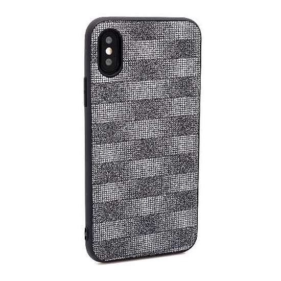 Futrola Glitter Plaid za Iphone X/XS crna