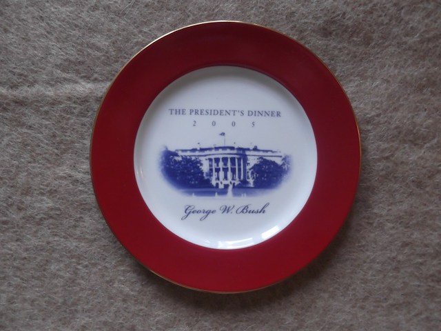 President dinner 2005 ukrasni tanjir Gerge W. Bush
