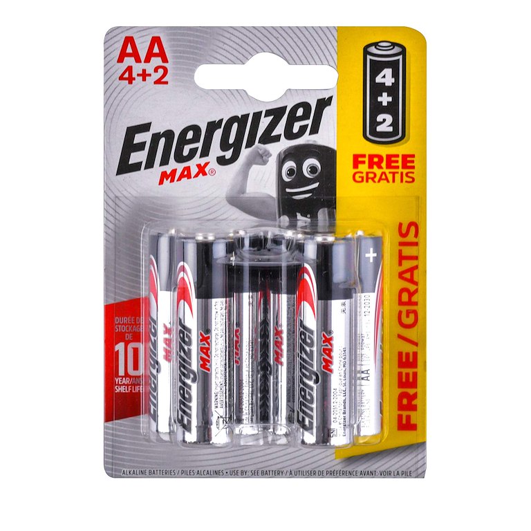 Energizer baterije max alk aa lr6 bp6 4+2 Energizer