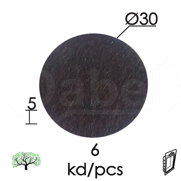 Podloška filc samol. za nameštaj F02 Braon fi30x5mm (6kom) DPZ