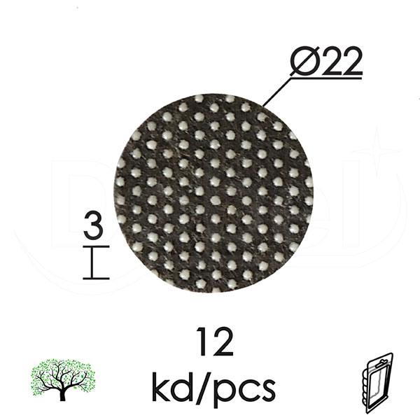 Podloška filc samol. za nameštaj F03 Braon fi22x3mm (12kom)