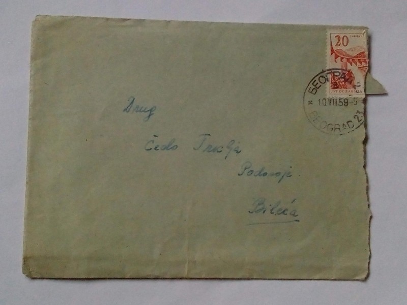 Koverta sa Markicom - Bileća Bosna - Beograd -