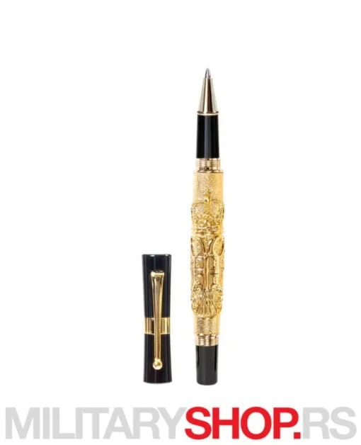 Elegantna olovka sa dvoglavim orlom zlatna