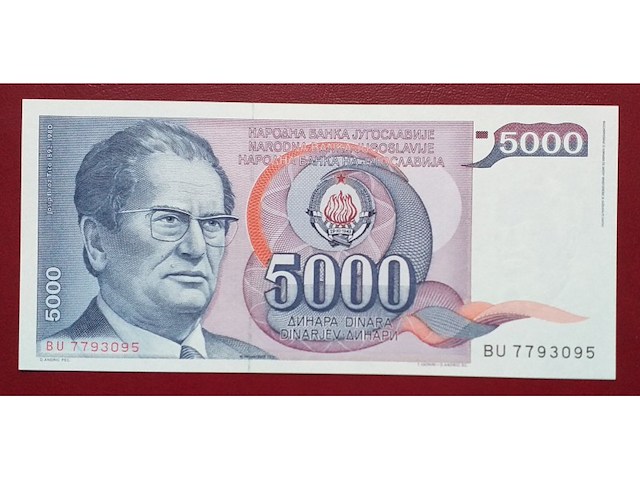 5000 DINARA 1985 UNC