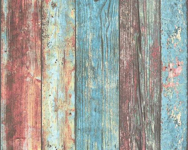 A.S. Création Wallpaper «Wood, Blue, Coloured» 307231