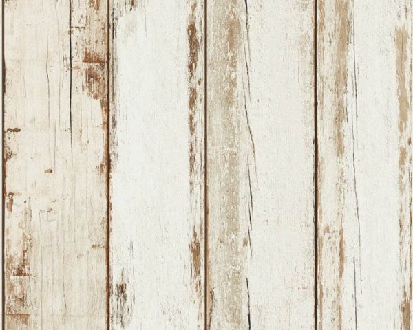 A.S. Création Wallpaper «Wood, Cottage, 3D, Black, Brown, Cream» 368931