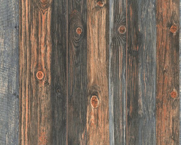 A.S. Création Wallpaper «Wood, Cottage, Beige, Brown, Grey» 908612