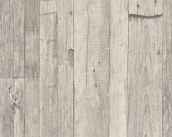 A.S. Création Wallpaper «Wood, Cottage, Beige, Cream, Grey» 959311