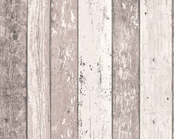 A.S. Création Wallpaper «Wood, Cottage, Brown, Cream» 855053