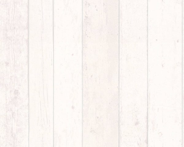 A.S. Création Wallpaper «Wood, Cottage, Grey, White» 855046