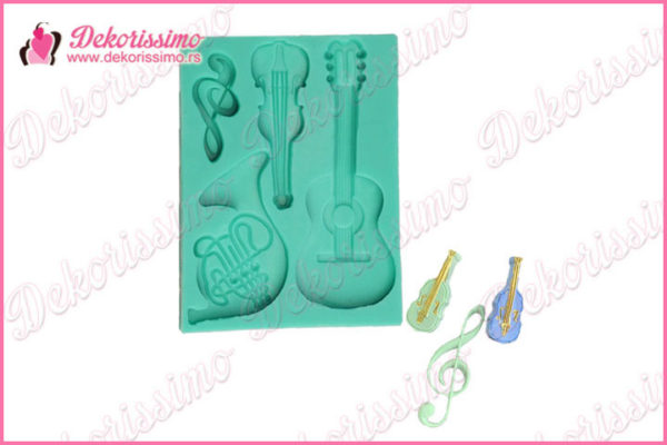 Silikonska modla muzički instrumenti i violinski ključ – K4329