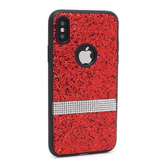 Futrola Glittering Stripe za Iphone X crvena
