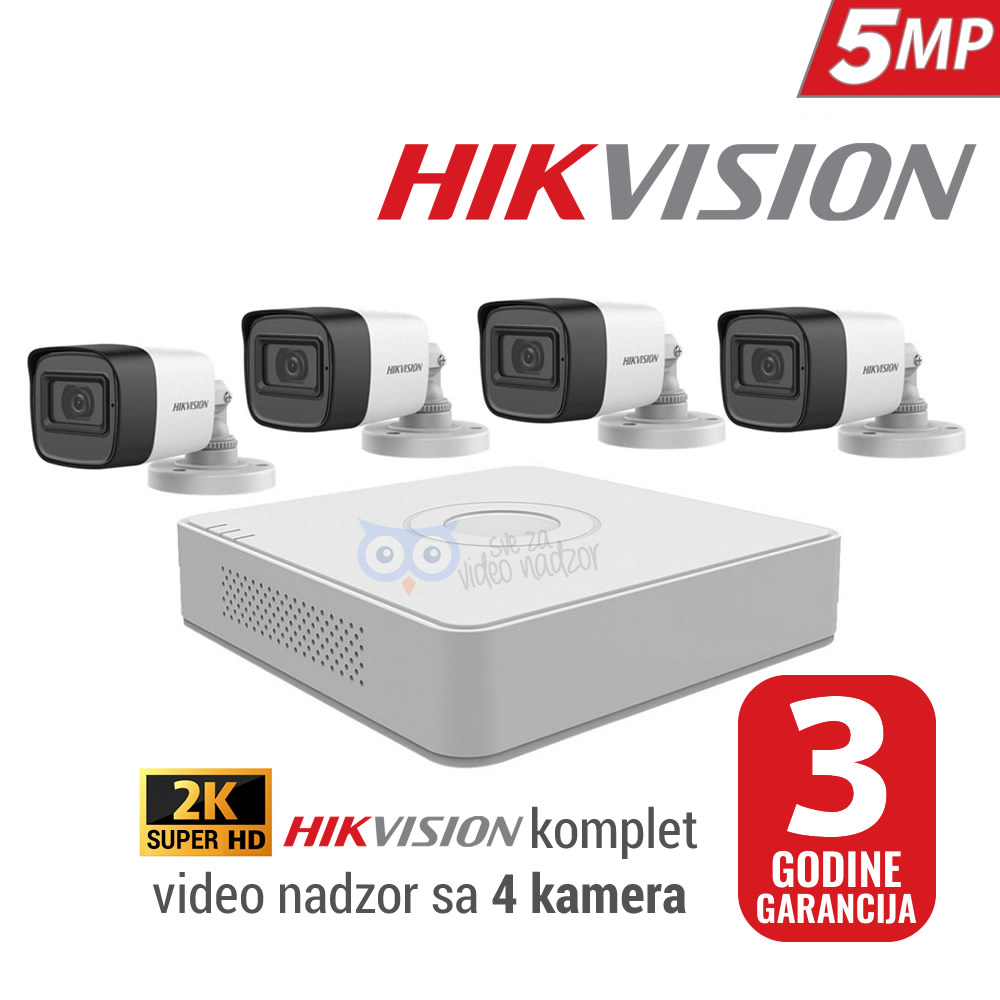 SUPER HD Hikvision komplet video nadzor sa 4 kamere