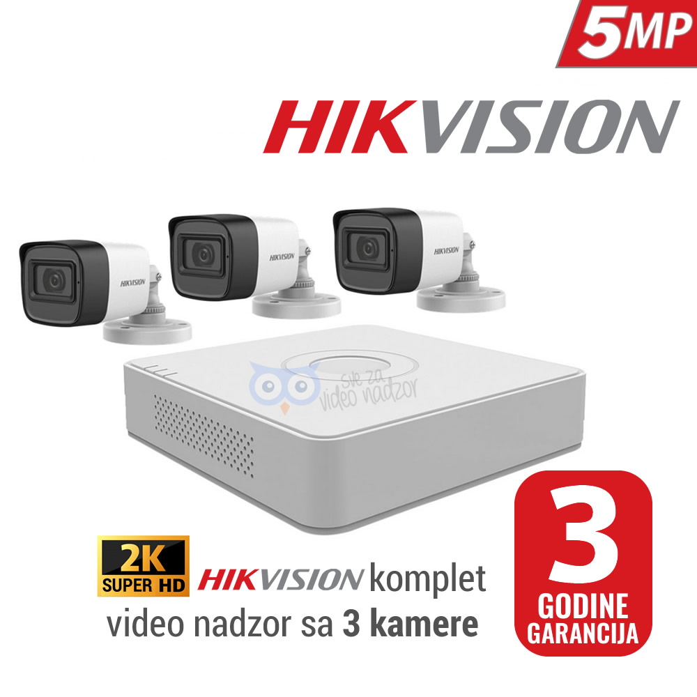 SUPER HD Hikvision komplet video nadzor sa 3 kamere