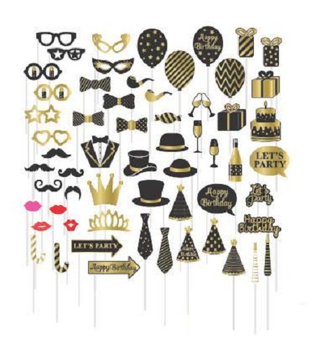 PARTY Gold Black Photo Props 95856