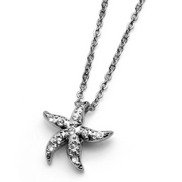 Ženski oliver weber sea starfish crystal lančić sa swarovski belim kristalnim priveskom ( 11185 )