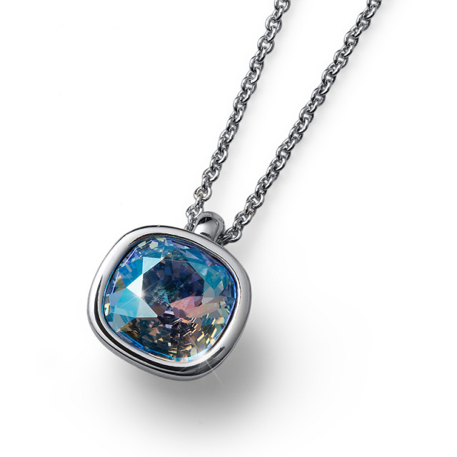 Ženski oliver weber royal simple light sapphire shimmer lančić sa plavim swarovski kristalnim priveskom ( 11802.blu )
