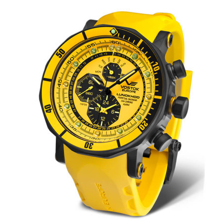 Muški vostok europe chronograph lunokhod 2 pro diver perpetual calendar alarm Žuti ronilački ručni sat ( ym86/620c504 )