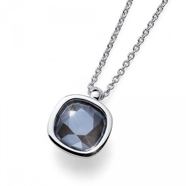 Ženski oliver weber royal simple gray shimmer lančić sa sivim swarovski kristalnim priveskom ( 11802.gry )