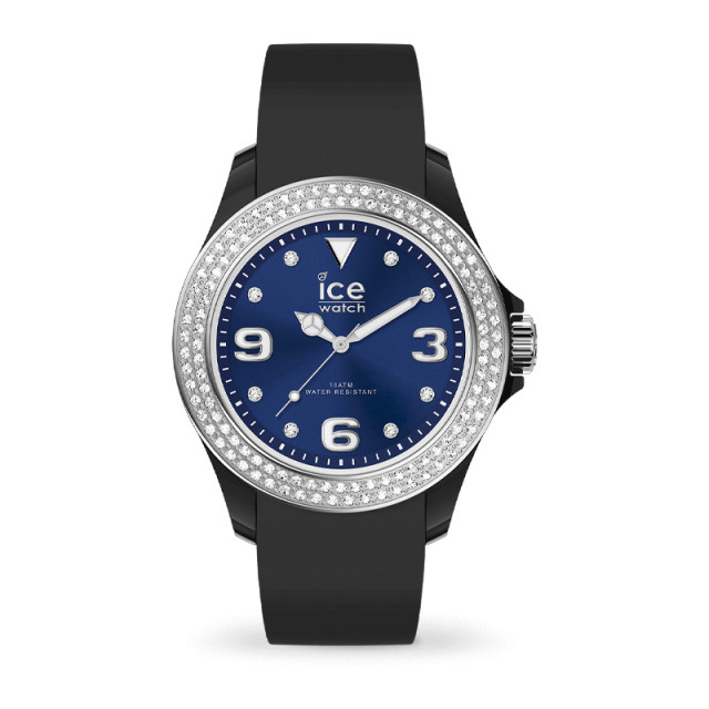 Ženski ice watch ice star black deep blue crni elegantno sportski ručni sat sa swarovski kristalima ( 017237 )