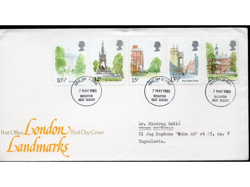 Velika Britanija 1980 - Predeli u Londonu - FDC