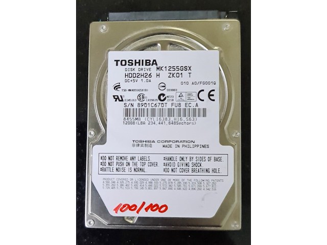 Toshiba SATA 120GB perfektan