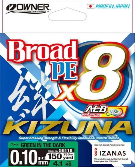 Owner KIZUNA BROAD PE X8 ALB 135m 0.29mm DARK GREEN