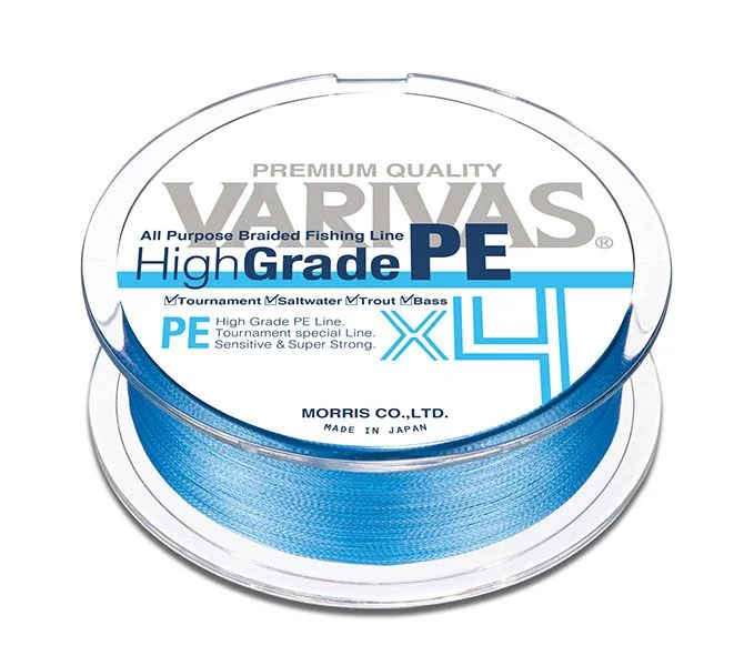 Varivas HIGH GRADE PE X4 WATER BLUE 150m #1.2 – (0.185mm)