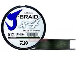 DAIWA J-BRAID X4 DARK GREEN 0,21MM 12,4KG 135M