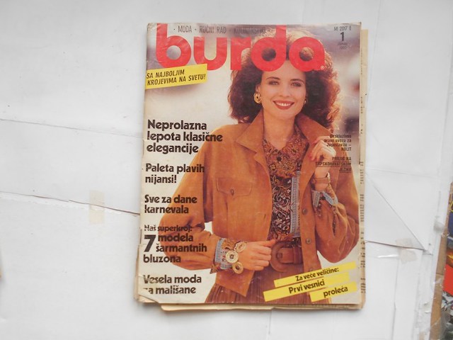 Burda  moden  1/1990. , nemački + prevod,krojevi