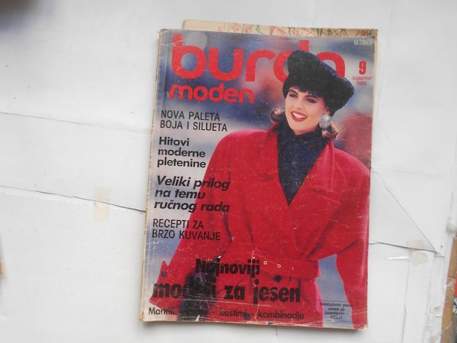 Burda  moden 9 /1986. , nemački + prevod,krojevi
