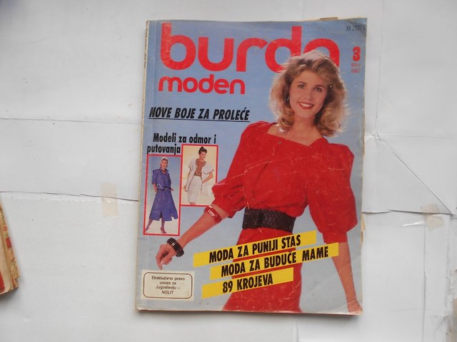 Burda  moden 3 /1987. , nemački + prevod,krojevi