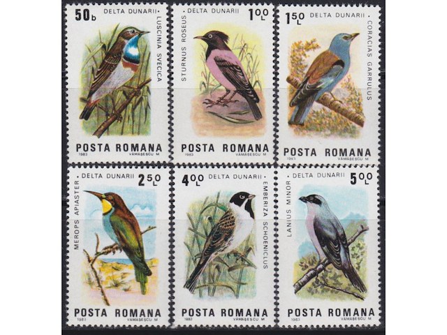 Rumunija 1983 Ptice Dunavske delte cisto