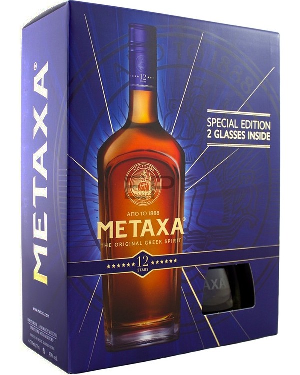 Metaxa 12* Gift sa dve čaše 0.70l