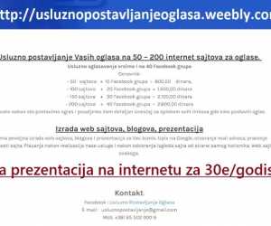 Usluzno postavljanje oglasa na 50-200 sajtova !!!