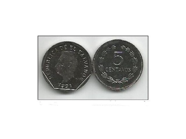 El Salvador 5 centavos 1991. UNC