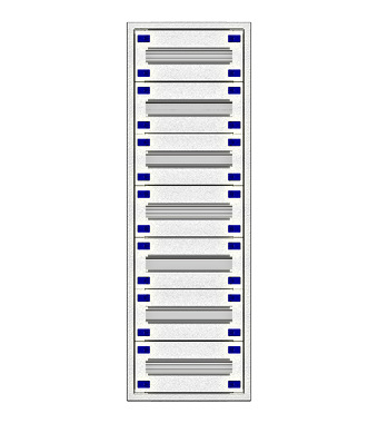 Uzid inst. orm. 1U-21,7-red,91ŠM,1055x380x250mm(VxŠxD) metal
7 Broj redova, 91 Modularnih širina, inklusive Tür, Mauerwanne, Installationseinsatz