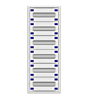 Mask.orm.sa um1-18, 6-r,78 mod, 875x330x200mm (VxŠxD) metal
6 Broj redova, 78 Modularnih širina, Maskenrahmen mit Installationseinsatz ohne Tür