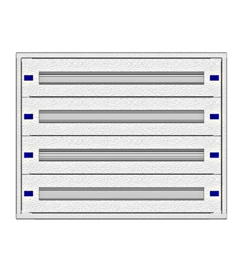 N/Z inst.ormar 3A-12, 4-redni, 132 ŠM, 640x810x180mm
4 Broj redova, 132 Modularnih širina, inklusive Tür, Aufputzrahmen, Installationseinsatz, Rückwand