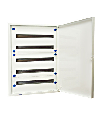 Uzidni orman MODUL 160, sa metalnim vratima, 5x33 modula
920x750x136mm (VxŠxD), plastificirani čelični lim, nazivni napon: 240/415V AC, 50/60Hz, nazivna struja: 125A, boja: RAL9016 (bela)