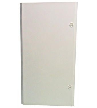 Metalna vrata visine 27mm za MODUL 160, 4x33 modula
715x705x26mm (VxŠxD), praškasto lakirani čelični lim, boja: RAL9016 (bijela)
