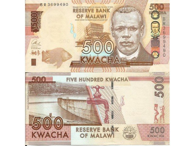 Malawi 500 kwacha 2017. UNC