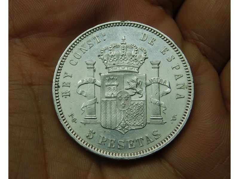 5 pesetas 1894 - srebro - retko ,za kolekciju