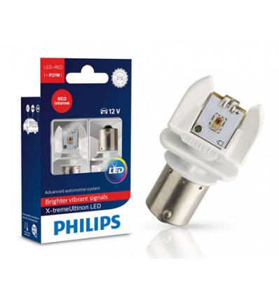 Auto sijalice PHILIPS LED 12V 21W BA15s - crvena - 12898RX2