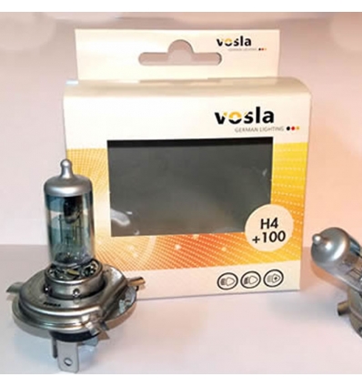 Auto sijalice VOSLA halogene 12V H4 60/55W P43t-38 - set sijalica od 2 komada - +100 % više svetla - 27481S2