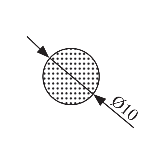 Gajtan sunđerasti – fi10, Ø10