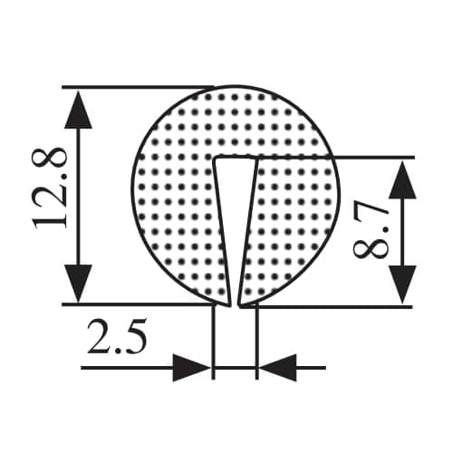 Gumeni “U” profil sunđerasti 12,8×8,7×2,5 – M212001700