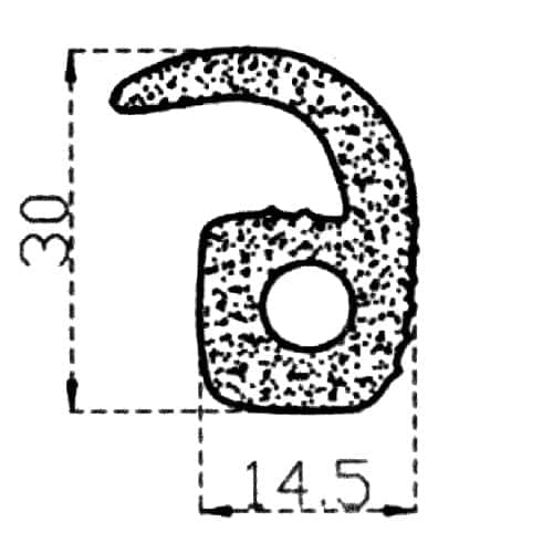 Gumeni profil sunđerasti 14,5×30 – 0190-324